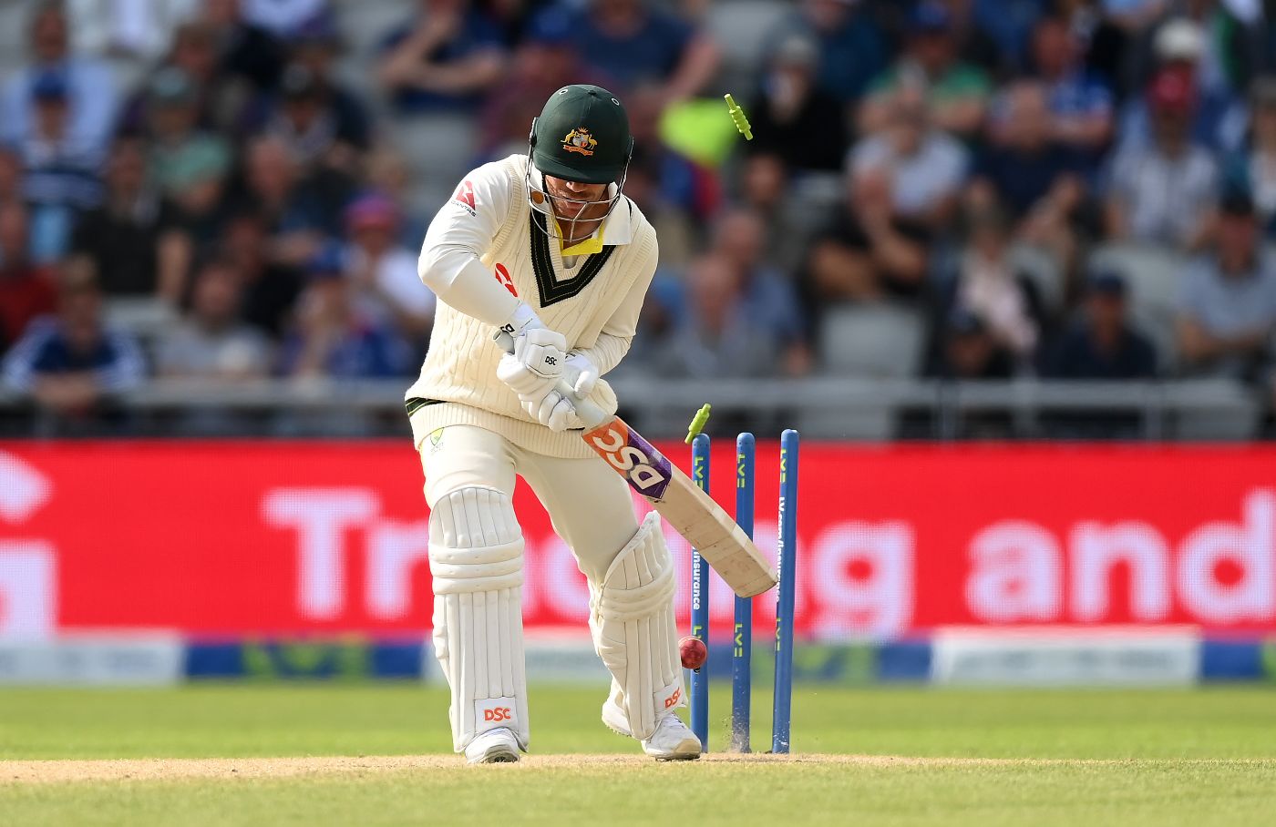 David Warner was bowled by Chris Woakes after another solid start ...