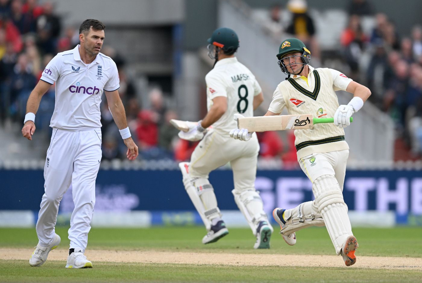 James Anderson was thwarted as Marnus Labuschagne and Mitchell Marsh ...