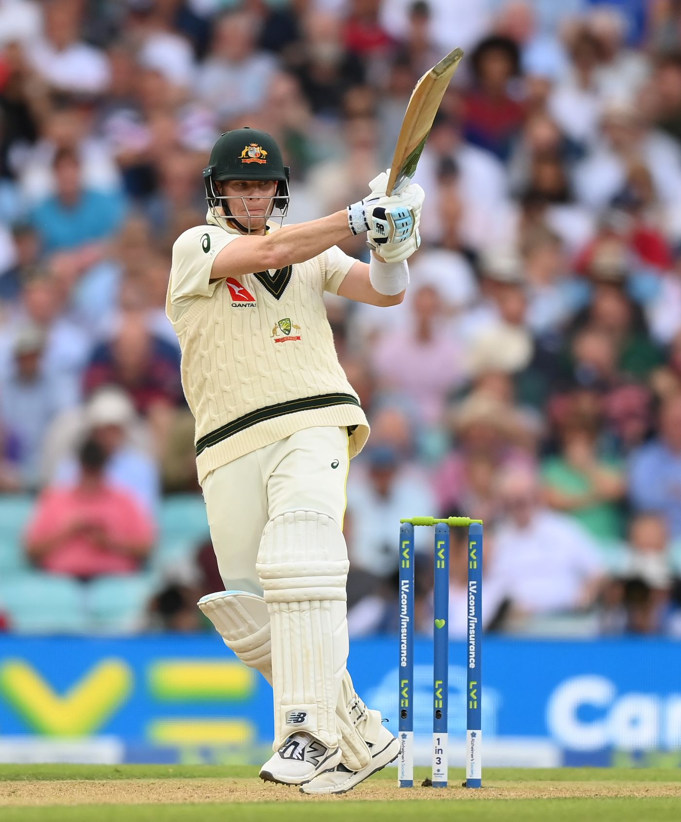 Steven Smith pulls through the leg side during his half-century ...