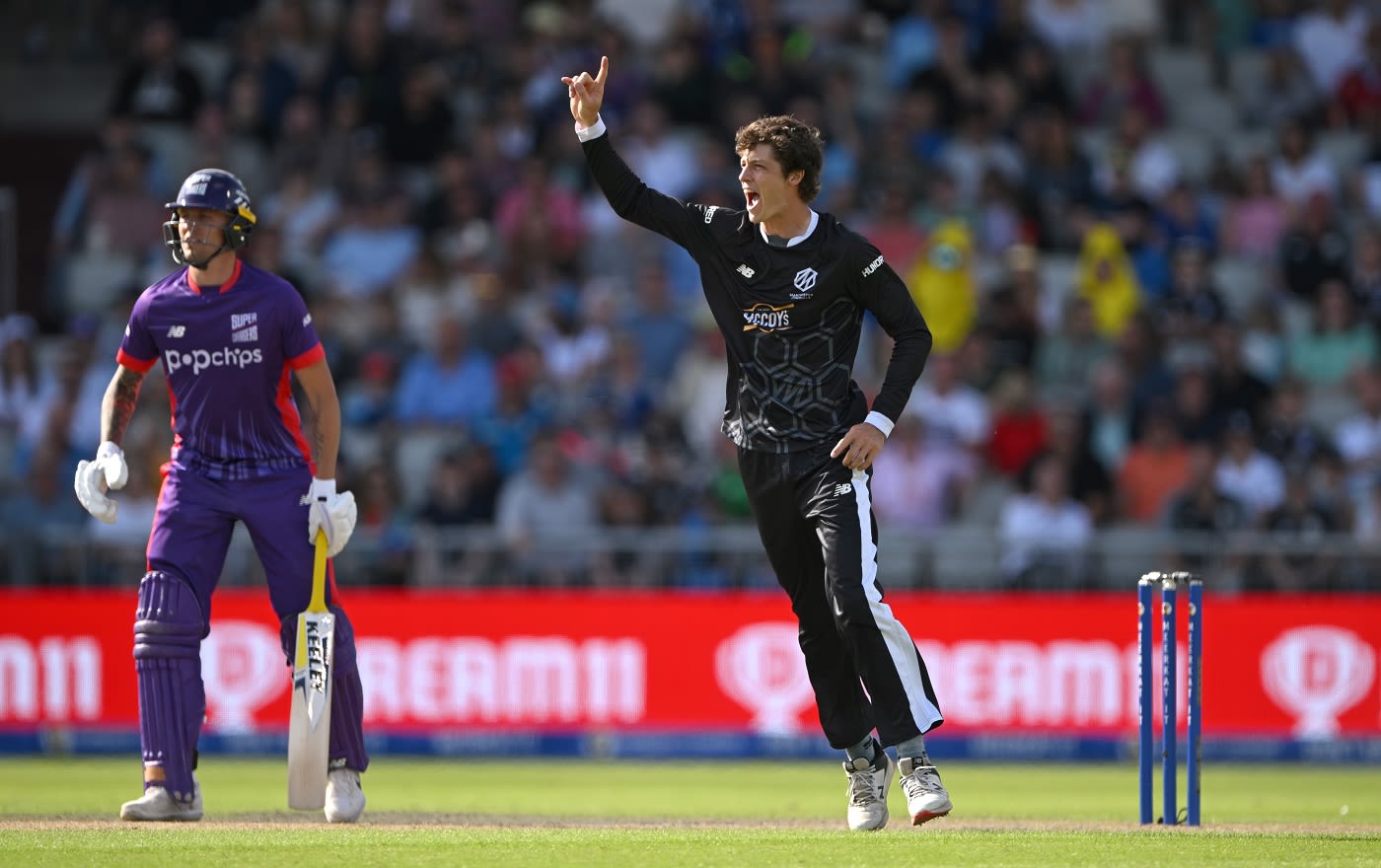 Calvin Harrison is up in joy after getting David Wiese | ESPNcricinfo.com