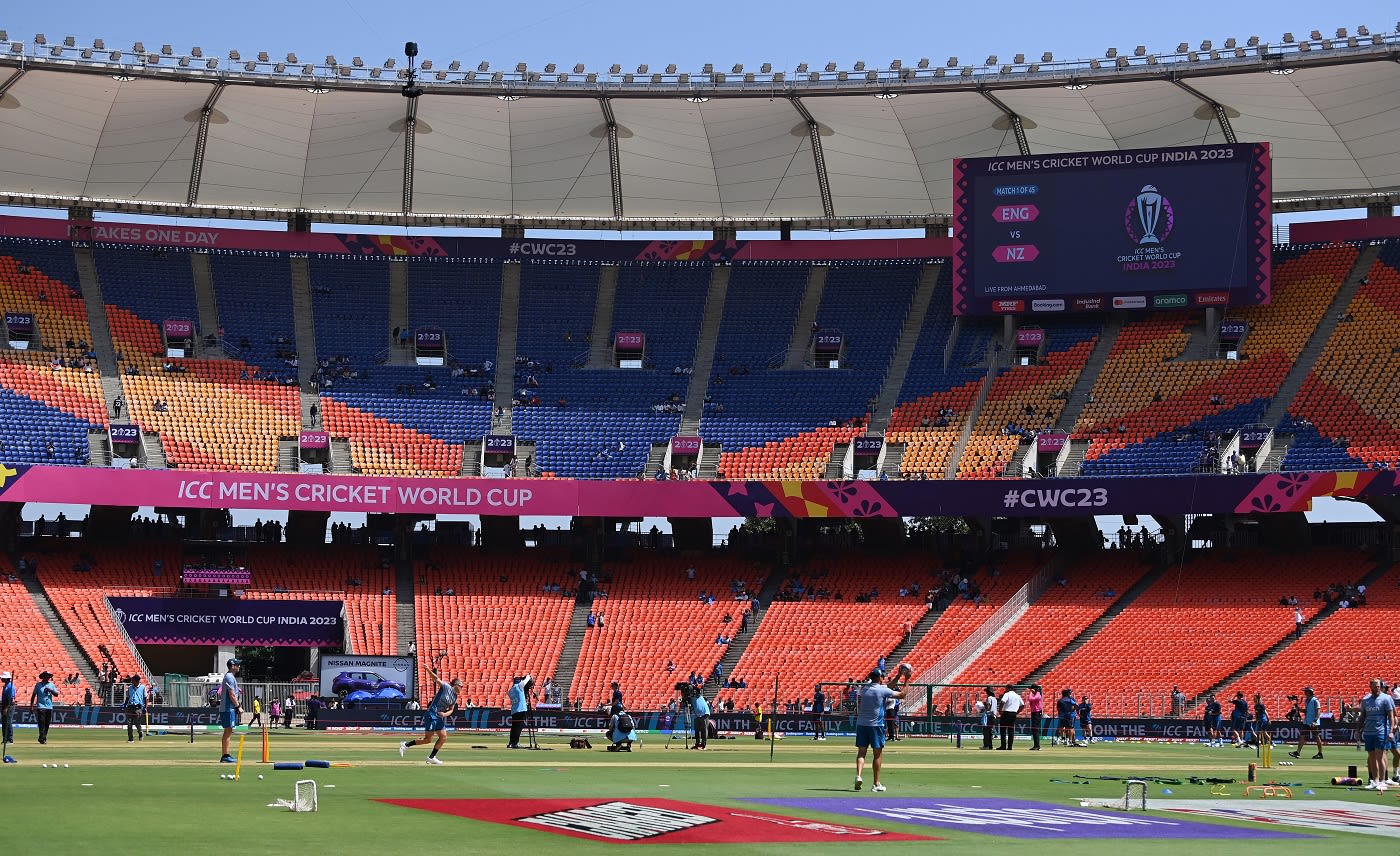 The Narendra Modi Stadium before the first game of the World Cup ...