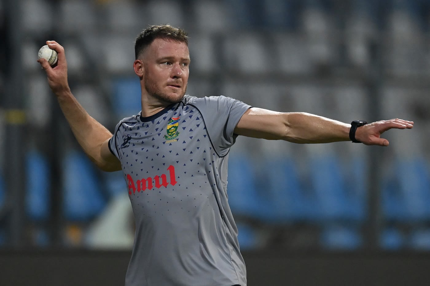David Miller throws one during a fielding session at the Wankhede ...