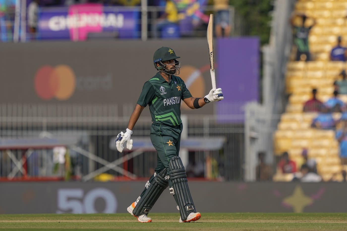 Abdullah Shafique brought up his third fifty-plus score this World Cup ...