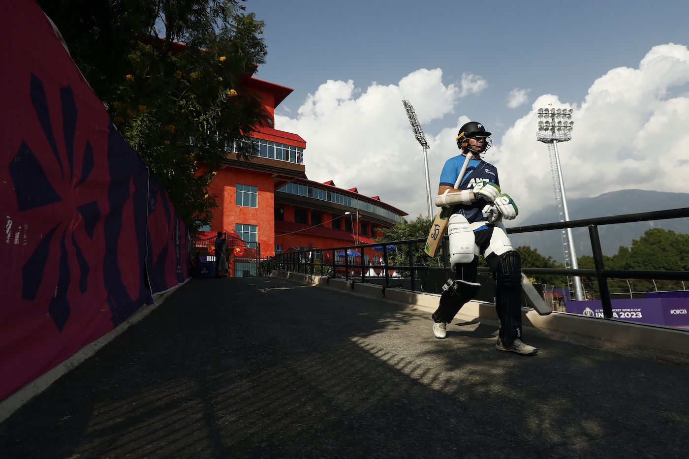 Tom Latham enters the HPCA Stadium for practice | ESPNcricinfo.com