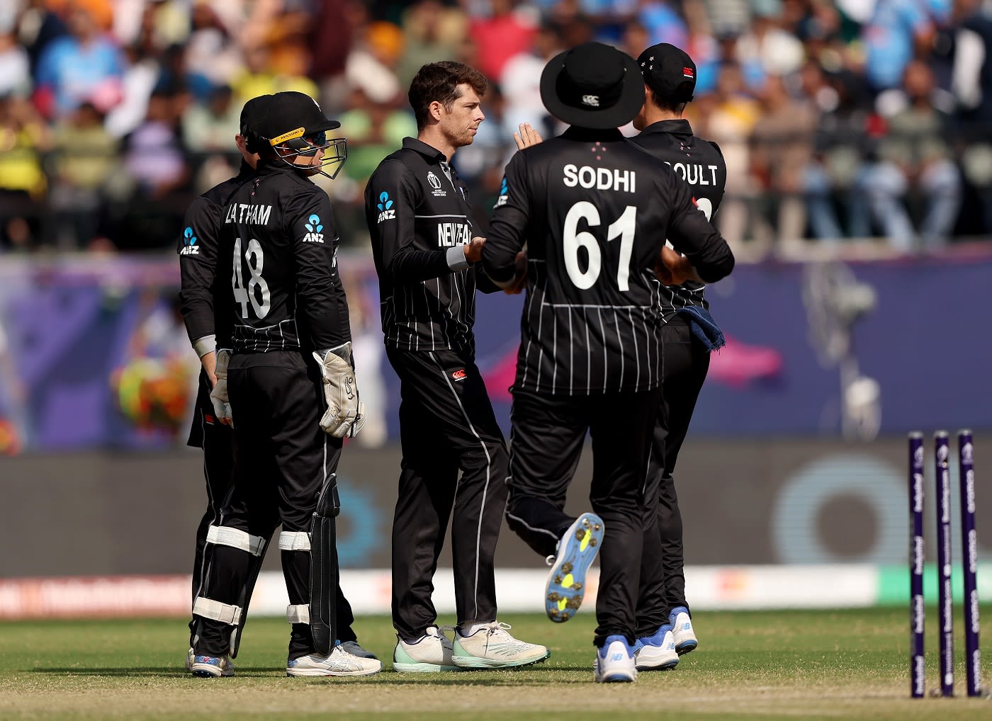 Mitchell Santner ensured New Zealand hit back with the ball ...