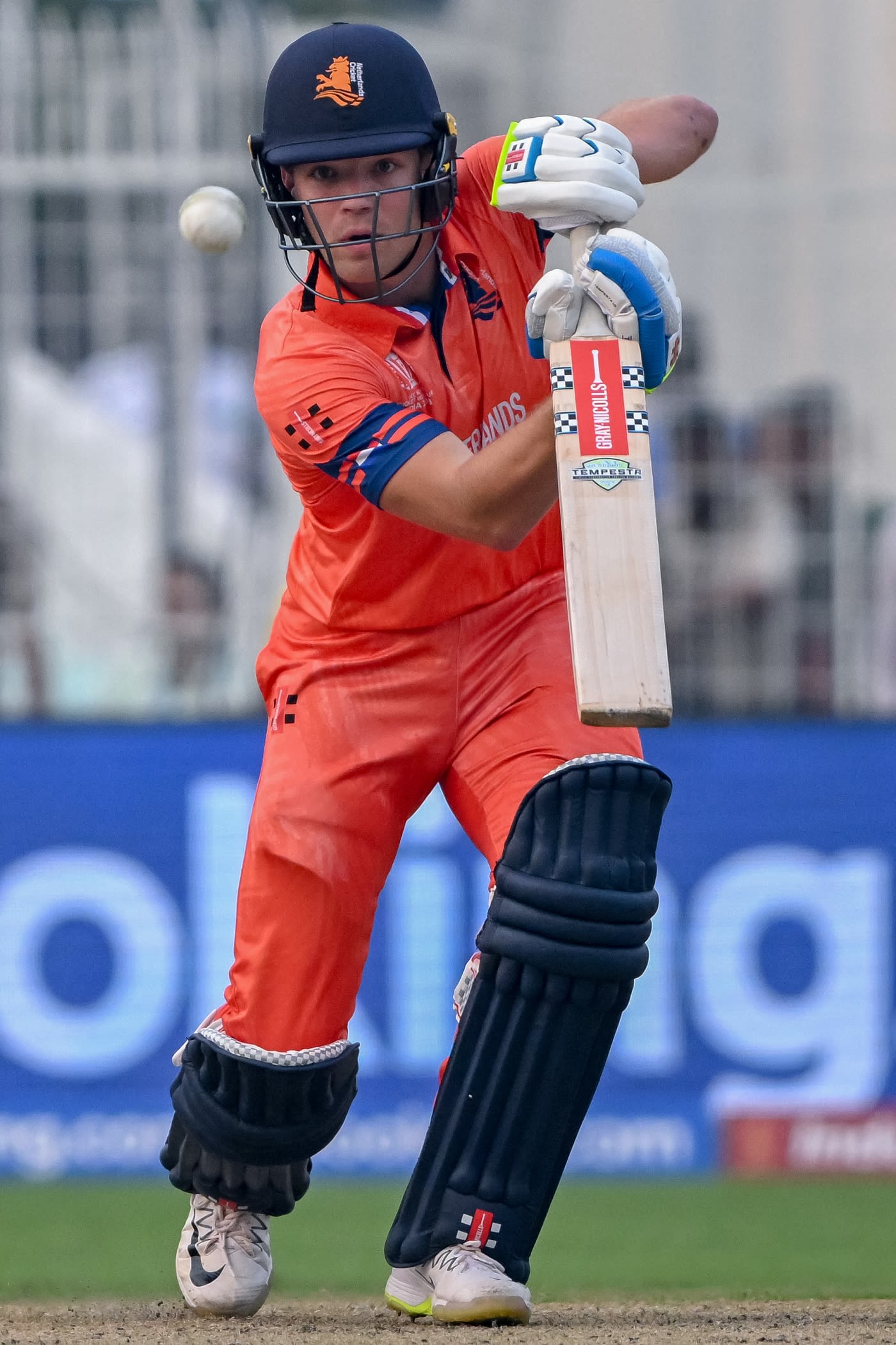 Bas de Leede punches one down the track | ESPNcricinfo.com