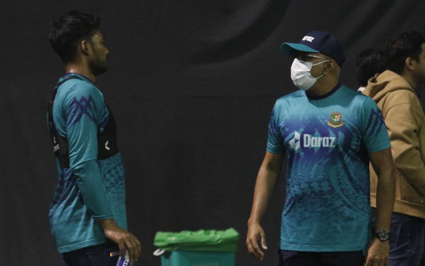Chandika Hathurusinghe has his mask firmly in place as the Bangladesh ...
