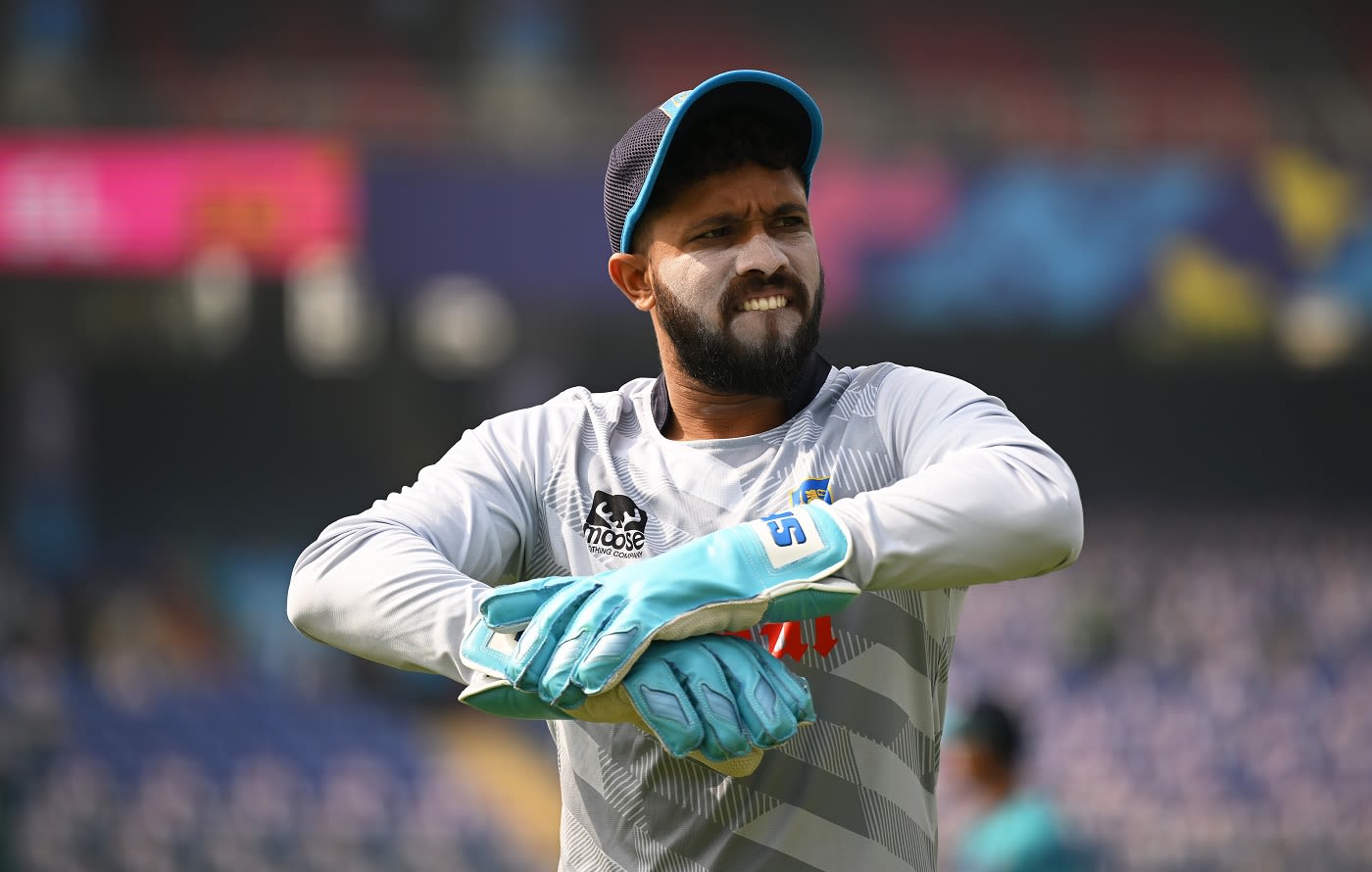 Kusal Mendis at a training session ahead of Sri Lanka's clash against ...