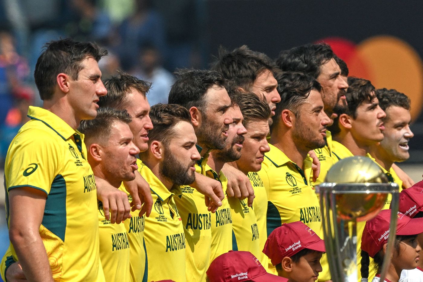 Australia line up for their national anthem | ESPNcricinfo.com