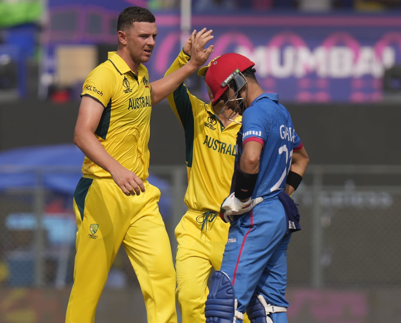 Josh Hazlewood had Rahmanullah Gurbaz pull one straight to deep ...