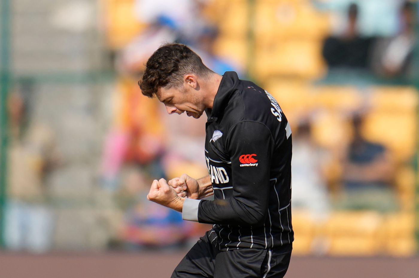 Mitchell Santner is pumped up after snagging Angelo Mathews ...