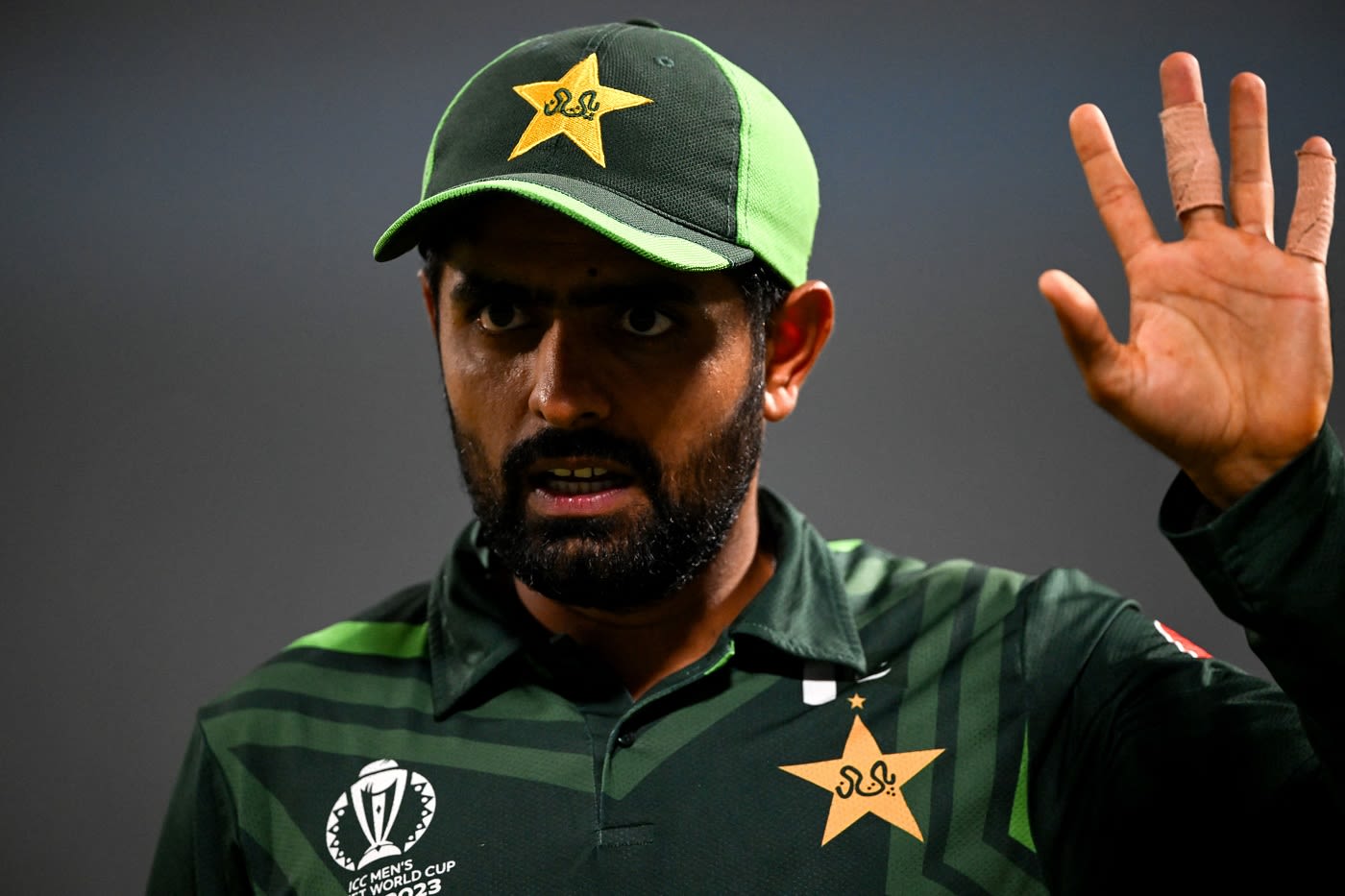 Babar Azam in action during Pakistan's final league-stage game ...