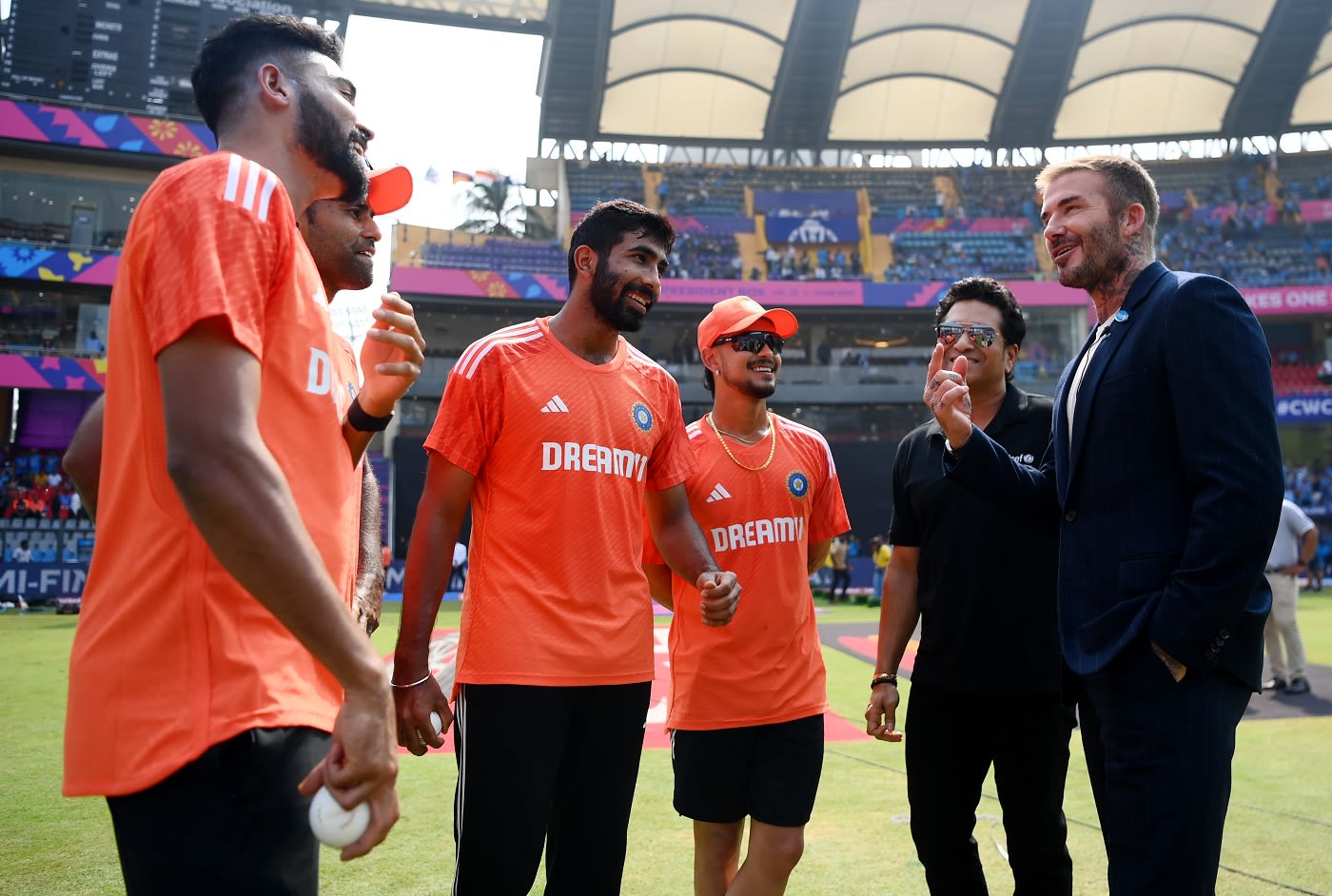 David Beckham surely discussing footwork with Ishan Kishan, Jasprit ...