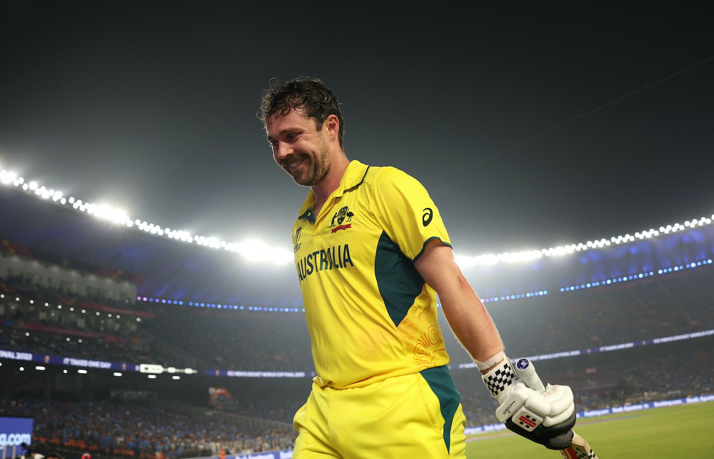 Travis Head was all smiles after finishing with 137 off 120 in the ...