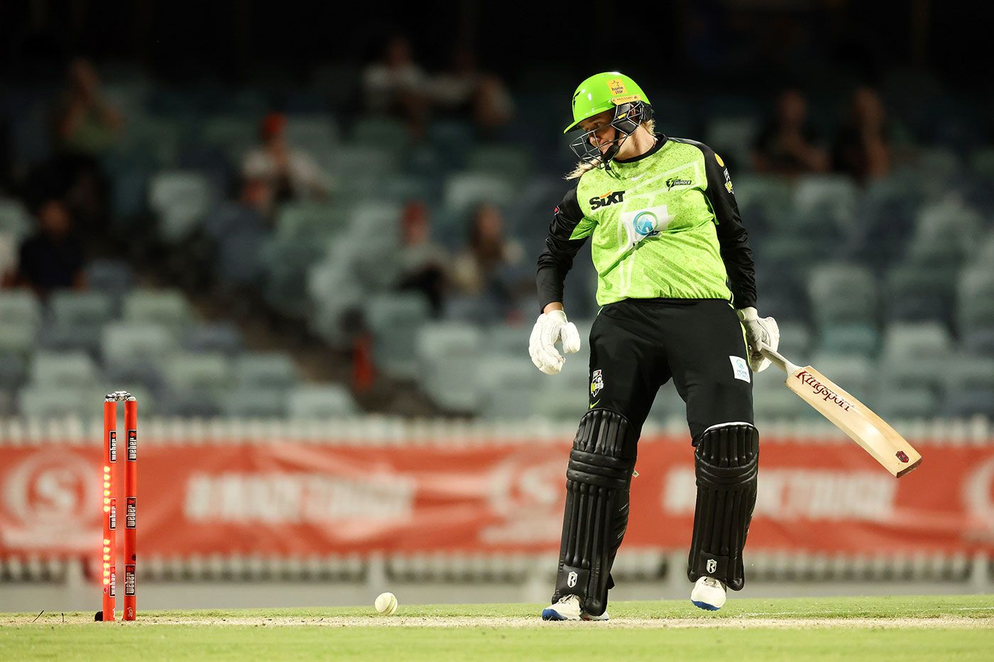 Sammy-Jo Johnson looks back after being bowled | ESPNcricinfo.com