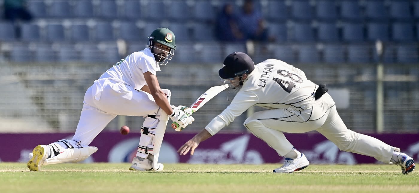 Najmul Hossain Shanto used the sweep and reverse sweep to good effect | ESPNcricinfo.com