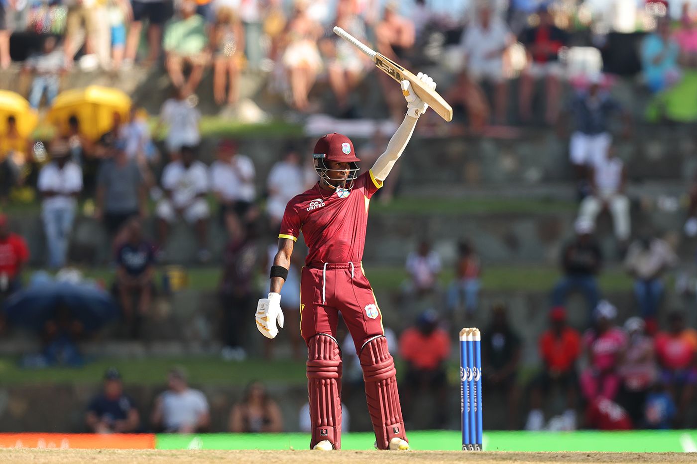 Alick Athanaze celebrates his half-century | ESPNcricinfo.com