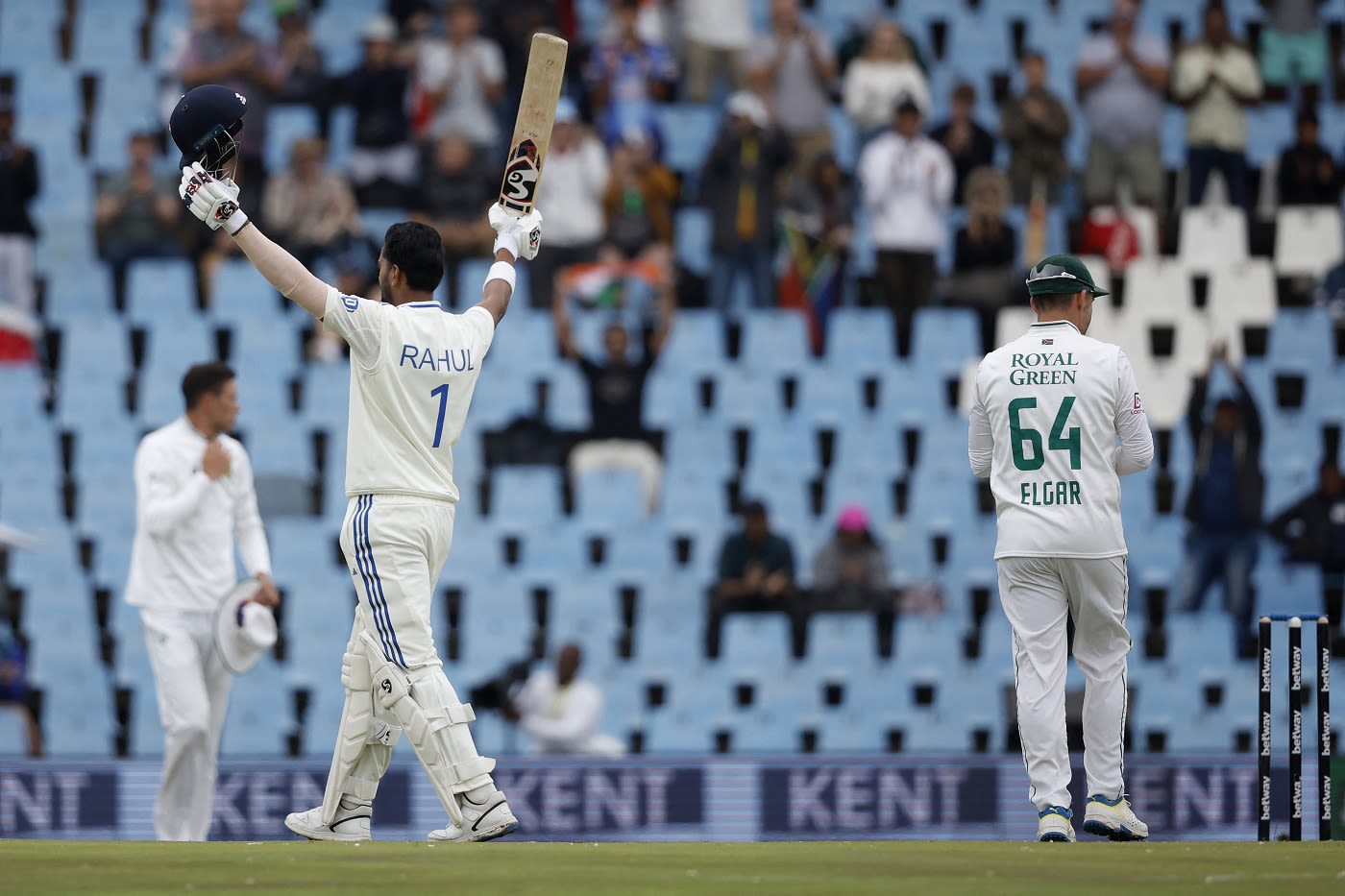 KL Rahul reached his eighth Test century with a six over deep midwicket ...