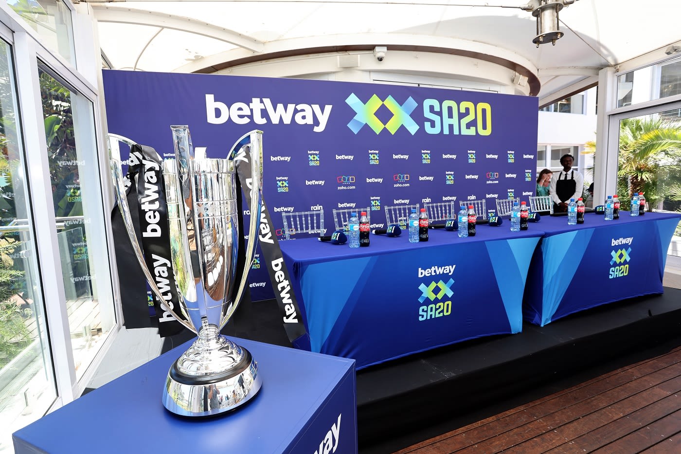 The SA20 trophy in all its glory at the captain's event ahead ...
