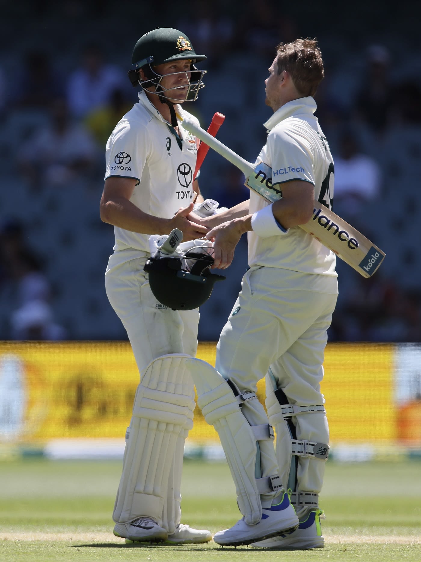 Marnus Labuschagne and Steven Smith after sealing the win ...