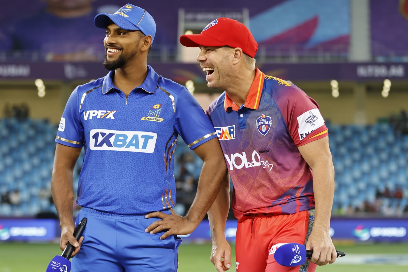 Nicholas Pooran and David Warner at the toss | ESPNcricinfo.com