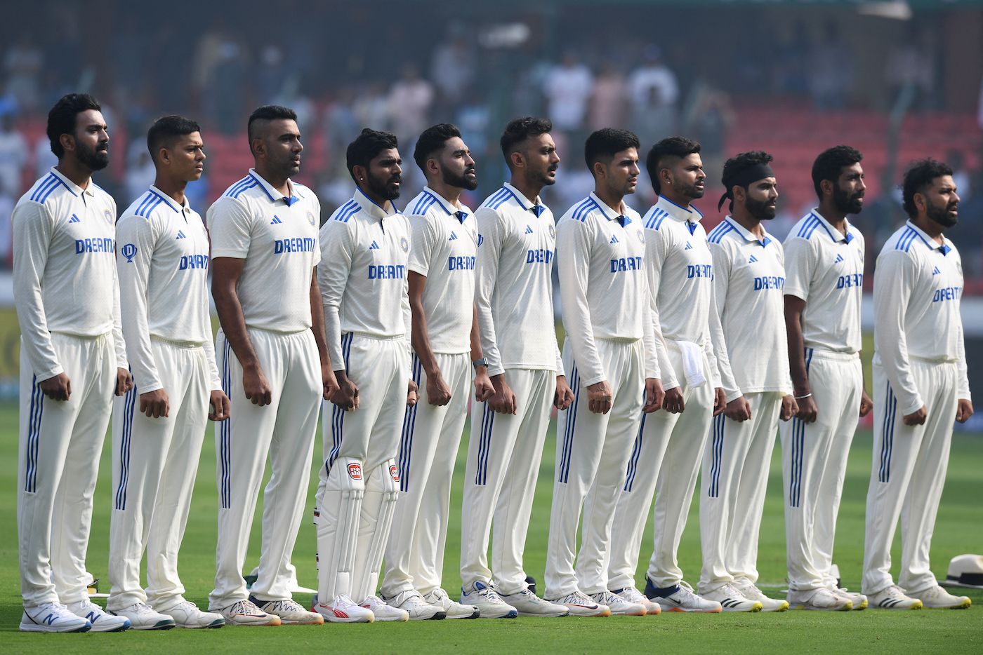 India line up for their national anthem | ESPNcricinfo.com