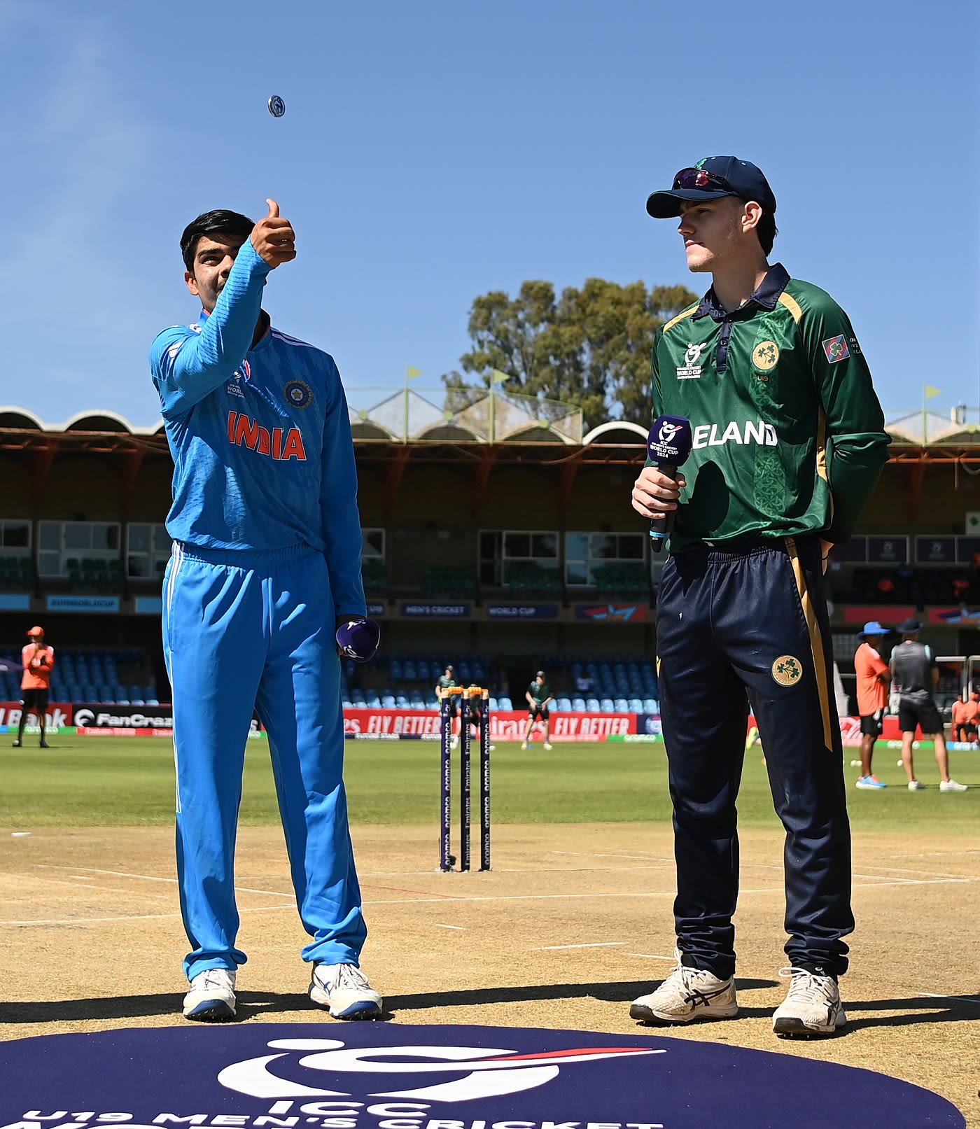 Uday Saharan spins the coin as Philippus le Roux calls | ESPNcricinfo.com