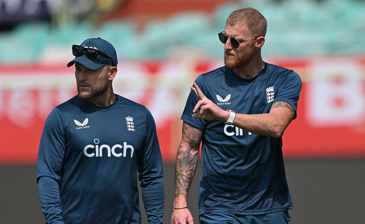 Brendon McCullum and Ben Stokes had a look at the pitch before England ...