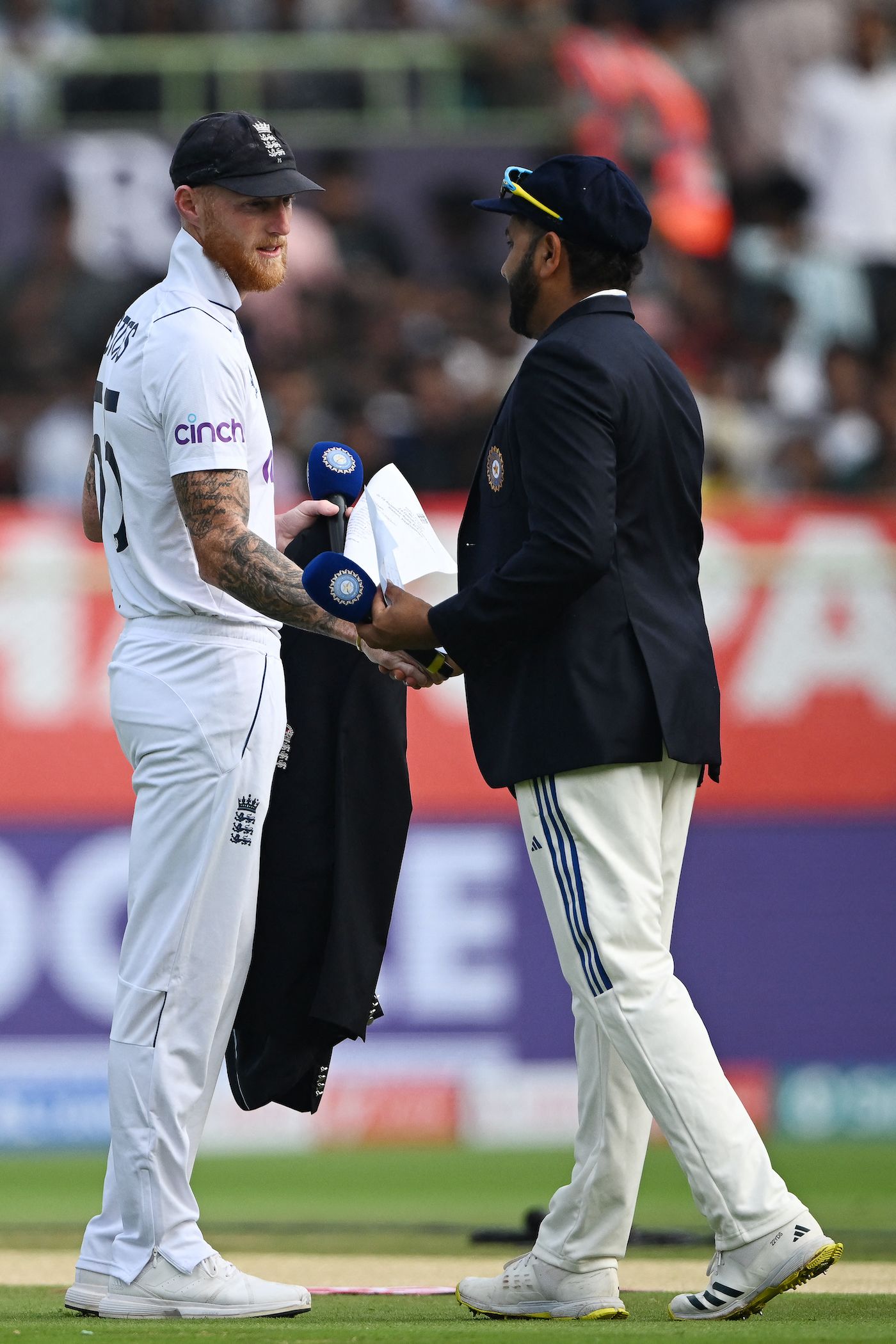Captains Ben Stokes And Rohit Sharma Catch Up At The Toss