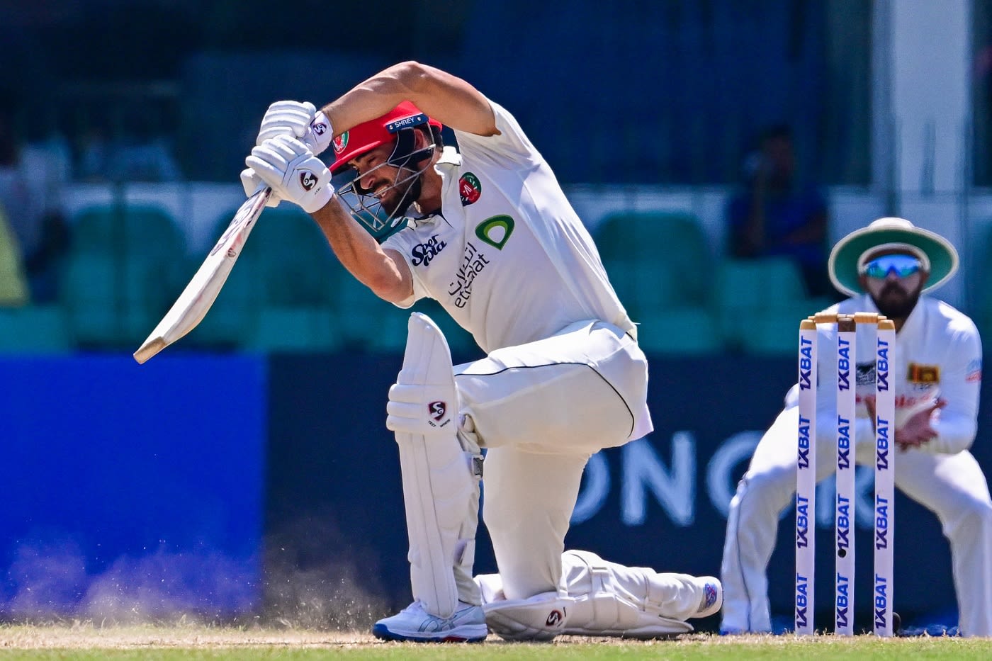 Ibrahim Zadran leans into a cover drive | ESPNcricinfo.com