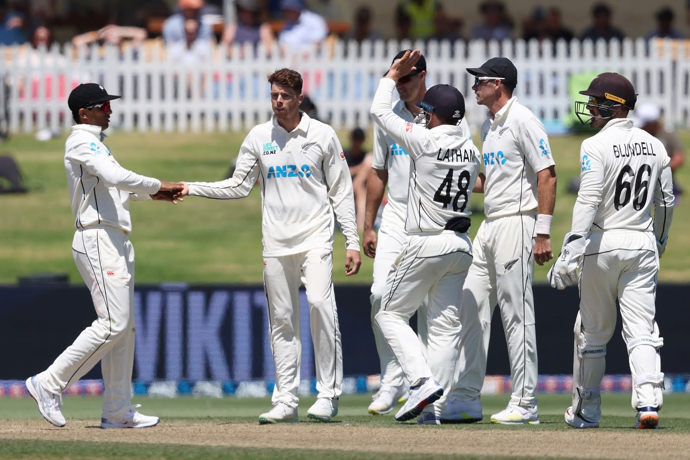 Mitchell Santner got good purchase and picked the wicket of Clyde ...