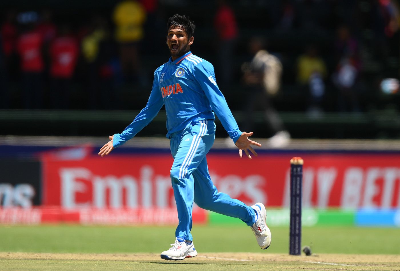 Musheer Khan celebrates a wicket | ESPNcricinfo.com