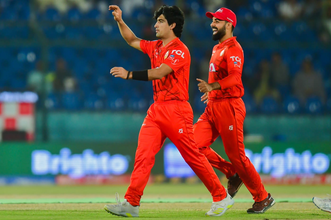 Naseem Shah and Shadab Khan celebrate a wicket | ESPNcricinfo.com