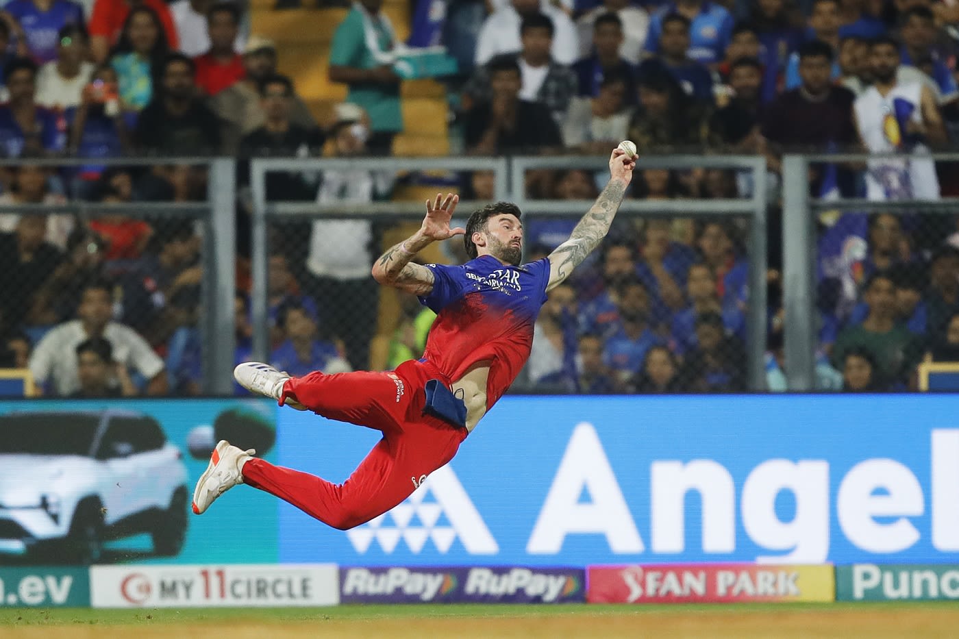 Reece Topley took a blinder at short fine leg to dismiss Rohit Sharma ...