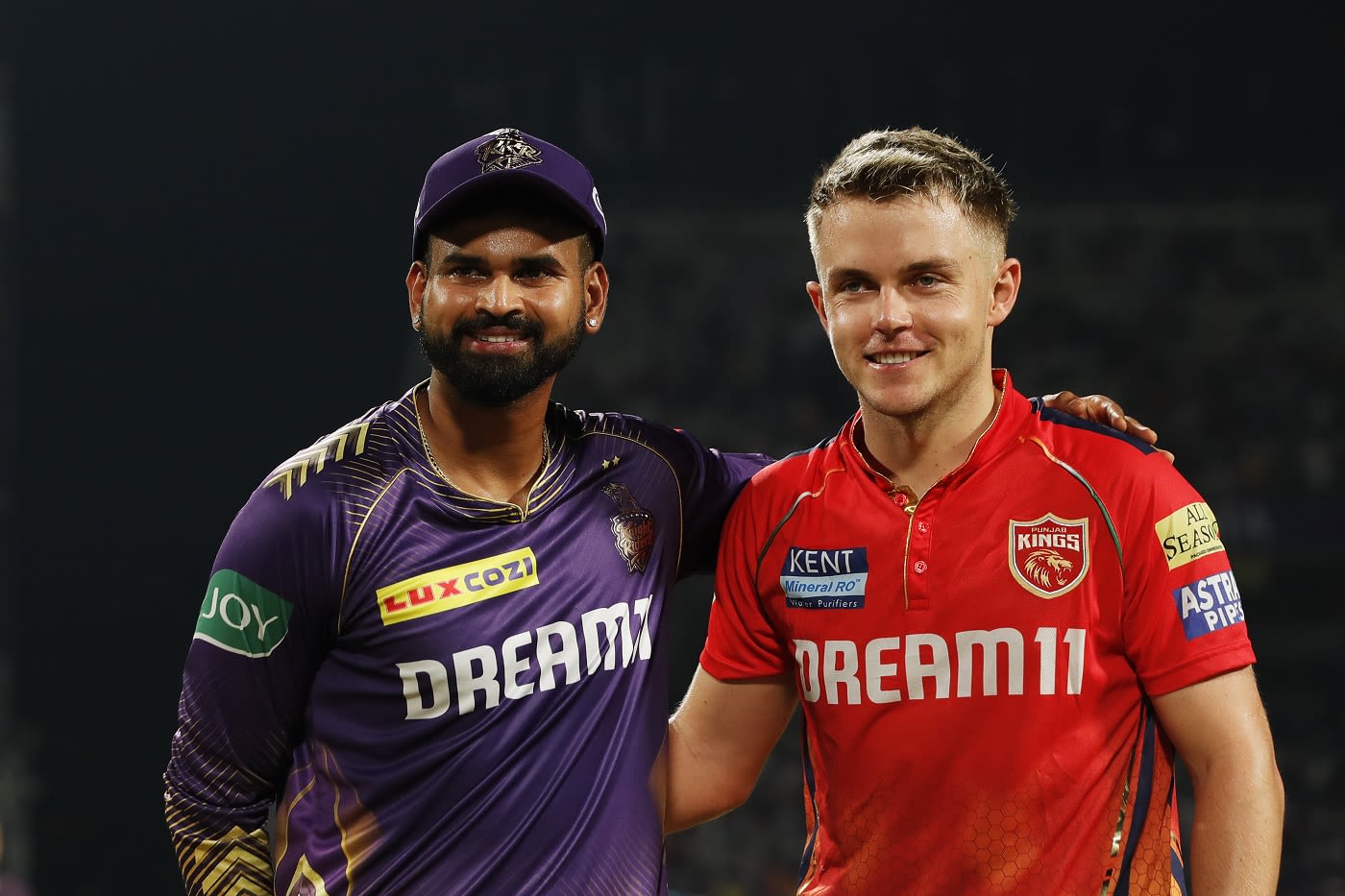 KKR captain Shreyas Iyer and PBKS skipper Sam Curran at the toss ...