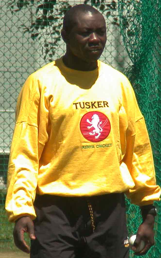 Kenyan stand-in Steve Tikolo in action in the Newlands nets on Friday ...
