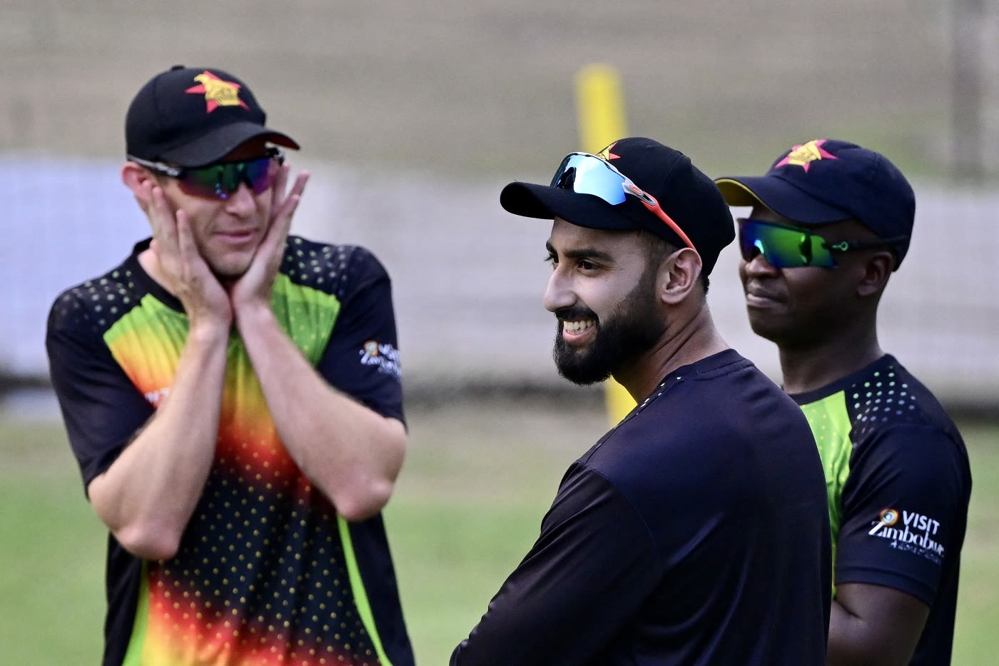 Brian Bennett and Faraz Akram at a practice session | ESPNcricinfo.com
