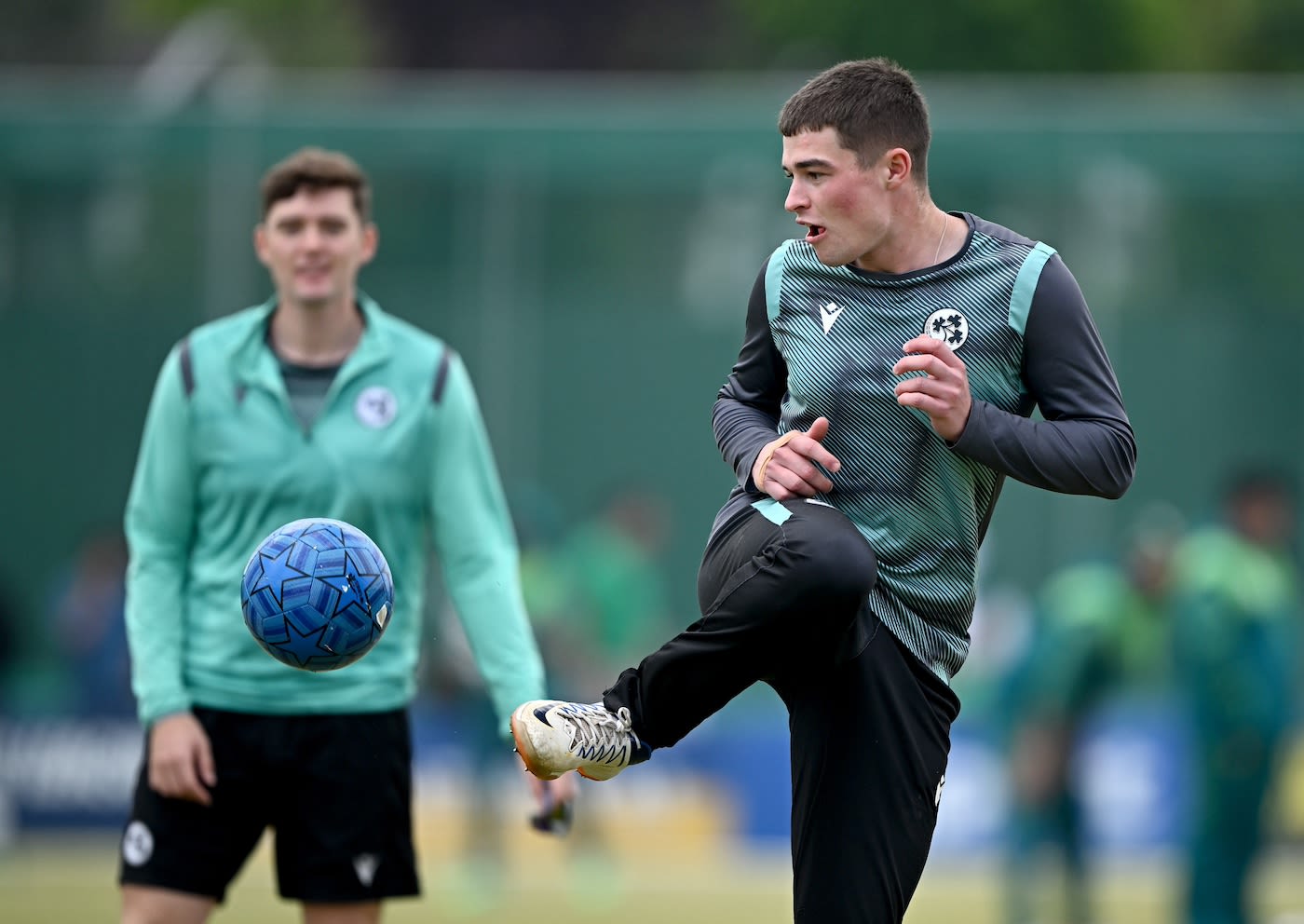 Neil Rock warms up with some football | ESPNcricinfo.com
