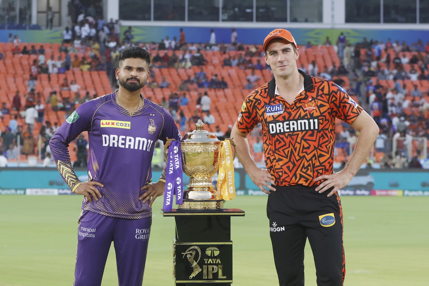 SRH captain Pat Cummins won the toss and elected to bat in Ahmedabad ...