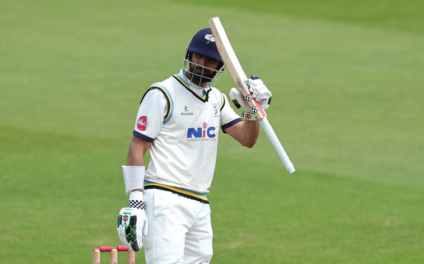 Shan Masood reaches his century on the fourth day at Wantage Road ...