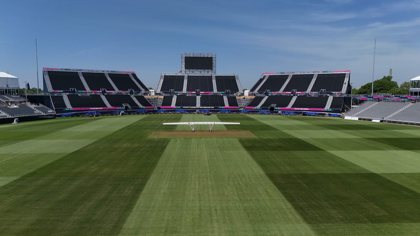 An view of the inside of the cricket stadium in Eisenhower Park ...