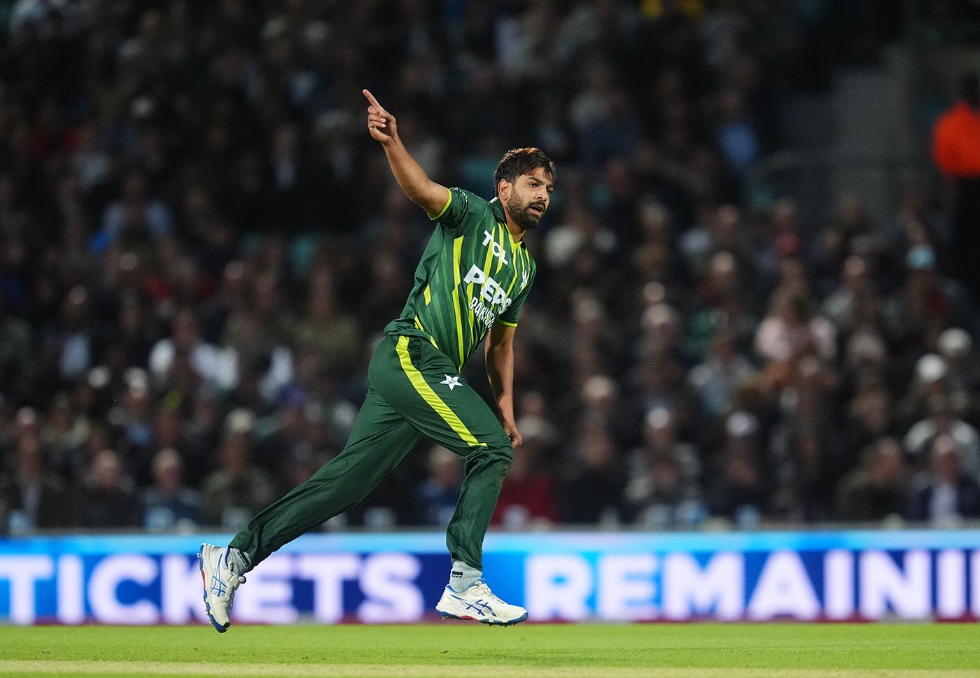 Haris Rauf wheels away after dismissing Jos Buttler | ESPNcricinfo.com