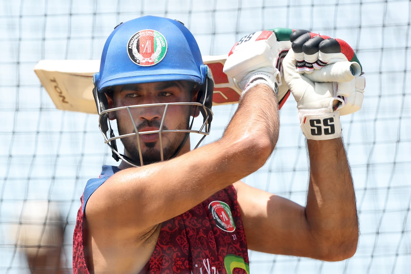 Mohammad Ishaq bats in the nets ahead of Afghanistan's T20 World Cup ...