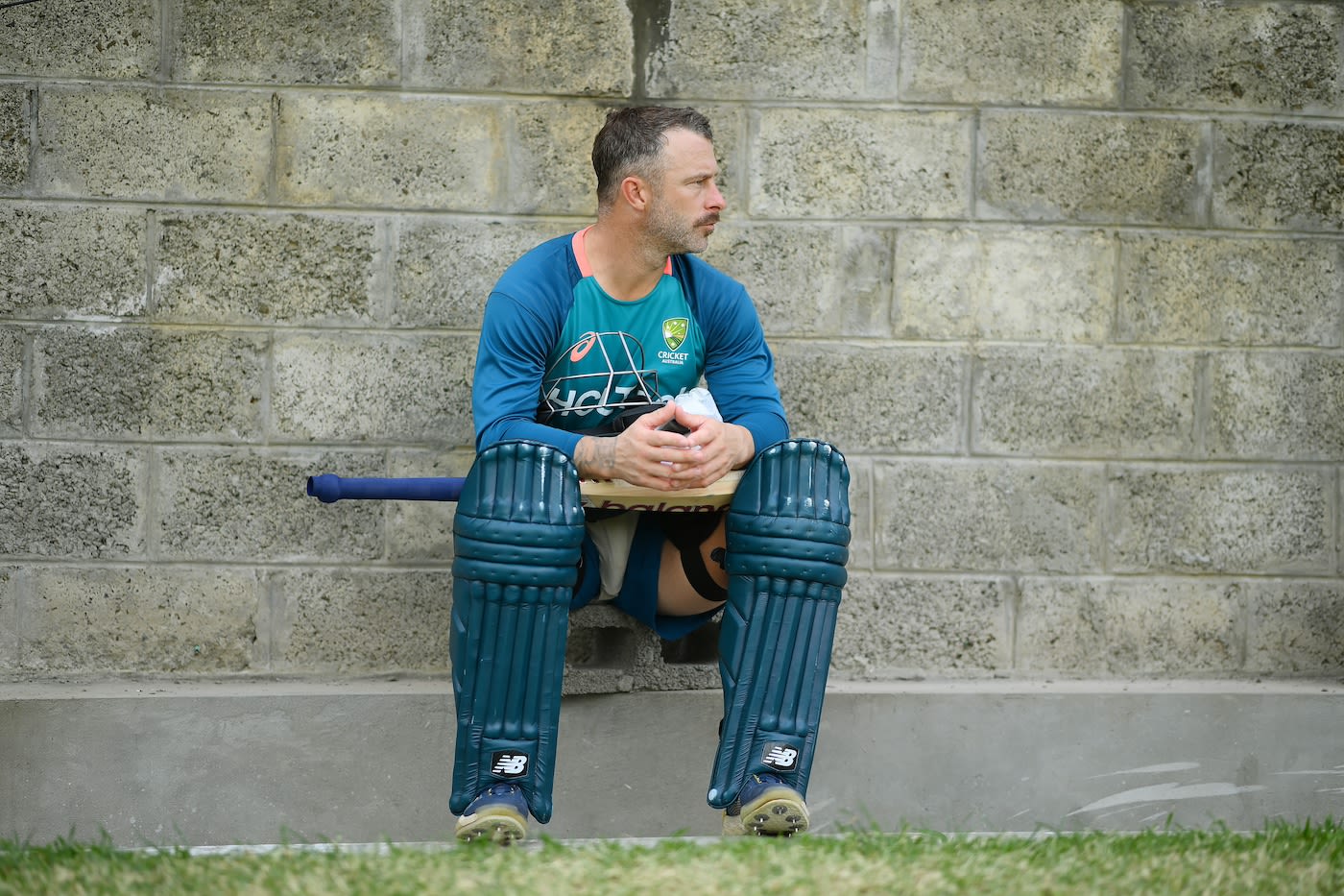 Matthew Wade watches the training from the sidelines | ESPNcricinfo.com
