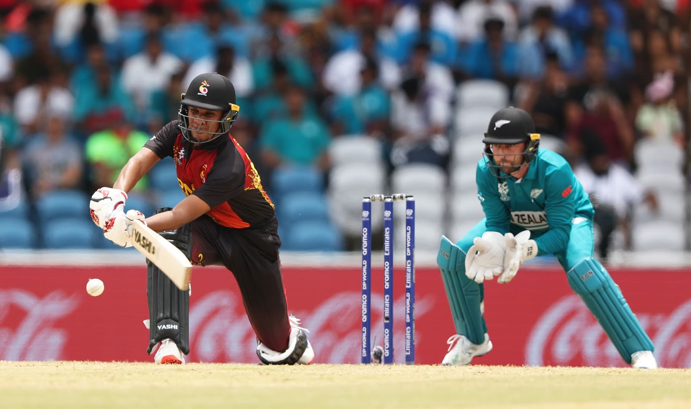 Charles Amini plays the sweep | ESPNcricinfo.com