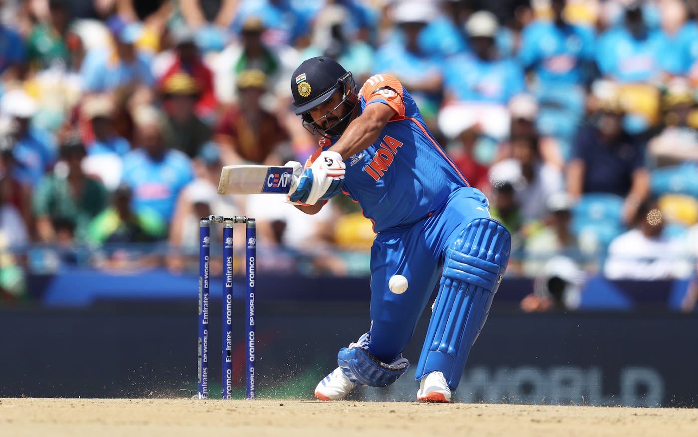Rohit Sharma can't quite connect with the attempted drive | ESPNcricinfo.com