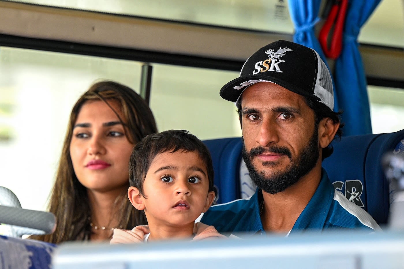 Hasan Ali with his wife and child | ESPNcricinfo.com