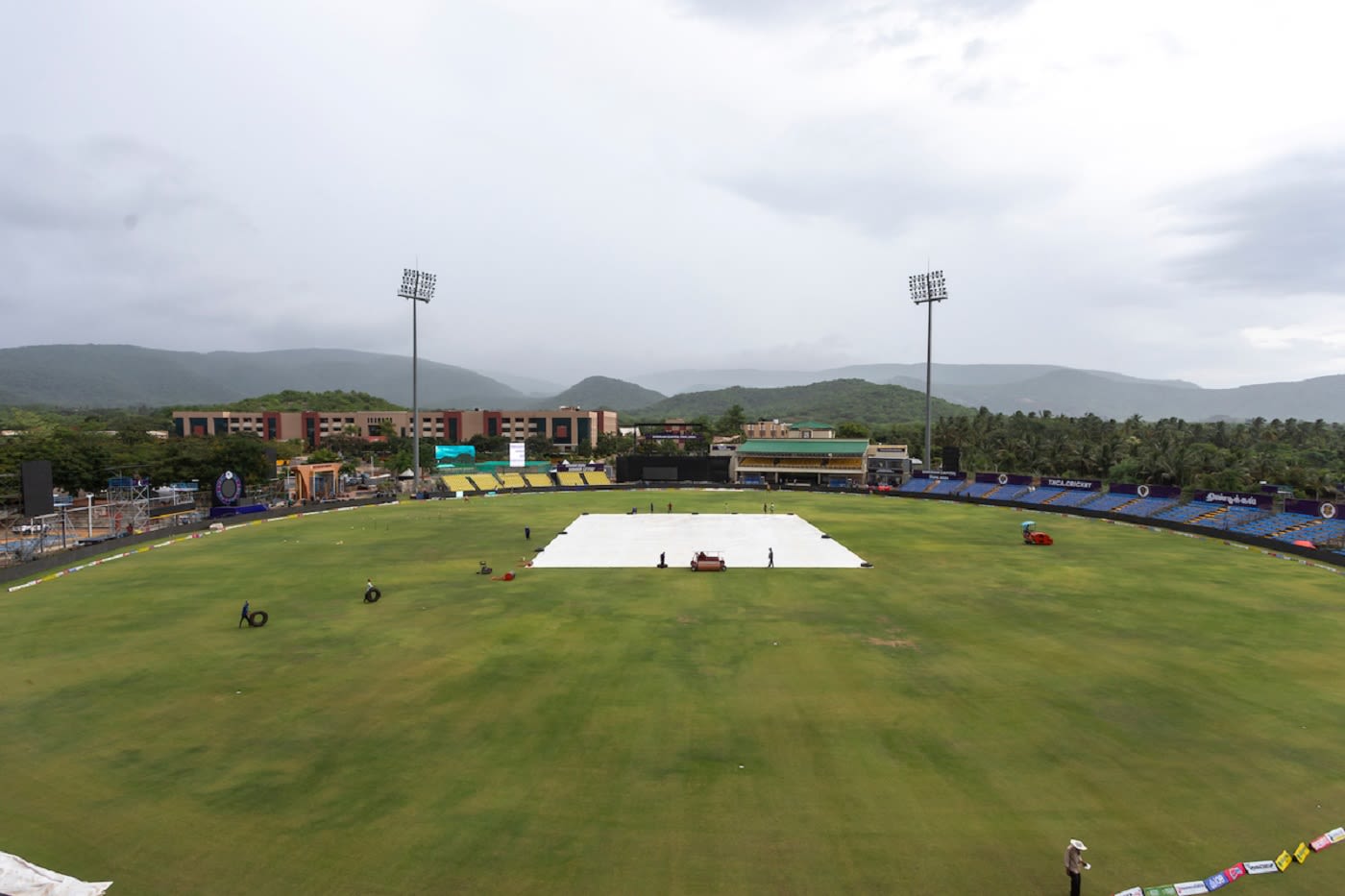 A general view of the NPR College cricket ground in Dindigul ...