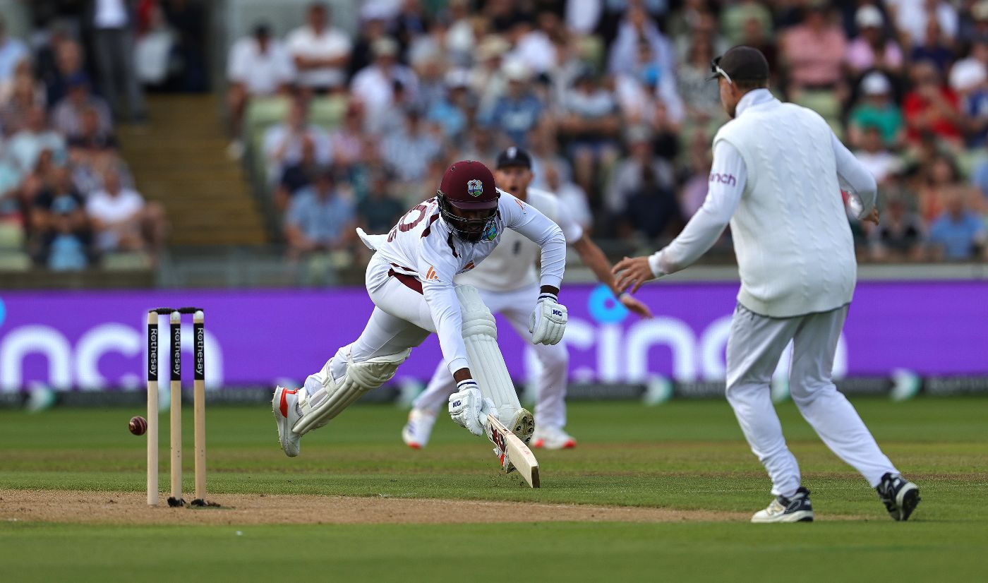 Mikyle Louis survived a run-out chance early in his innings ...