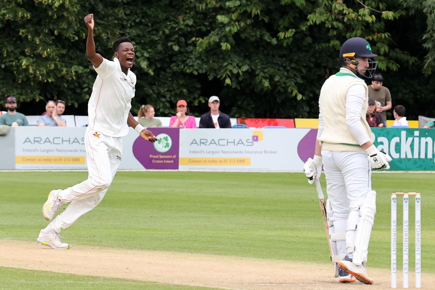 Blessing Muzarabani wheels away in celebration | ESPNcricinfo.com